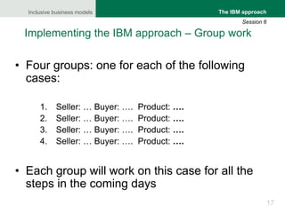 Inclusive business model approach: A methodology for implementation ...