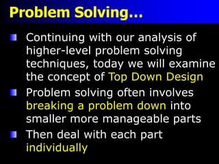 Visual Problem Solving (Lecture) | PPTX | Computing | Technology ...