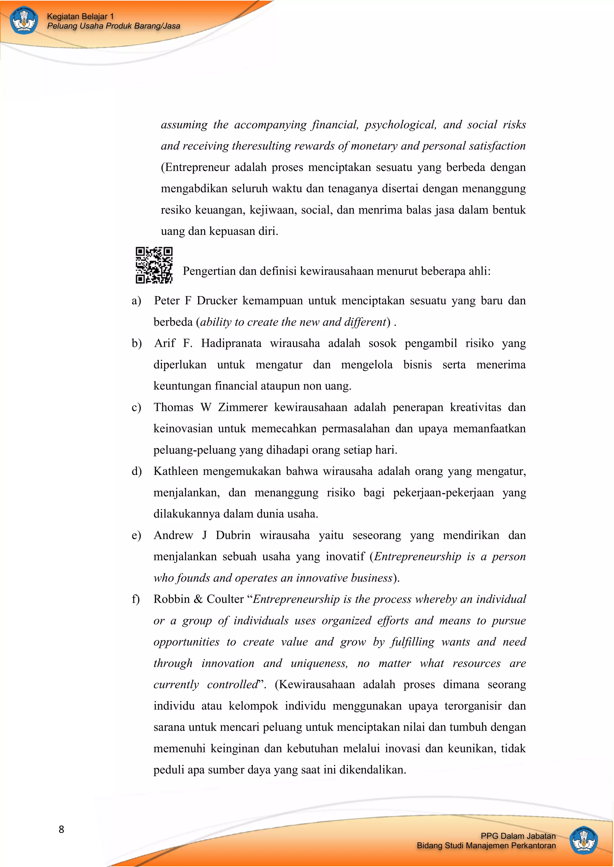 M6 kb1 peluang usaha produk barang dan jasa | PDF