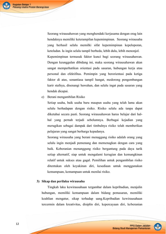 M6 kb1 peluang usaha produk barang dan jasa | PDF