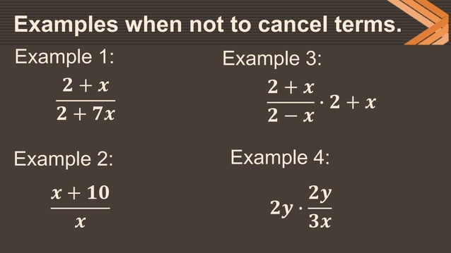 Rational algebraic expressions | PPTX