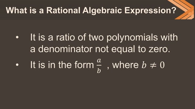 Rational algebraic expressions | PPTX