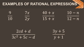 Rational algebraic expressions | PPTX
