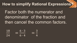 Rational algebraic expressions | PPTX