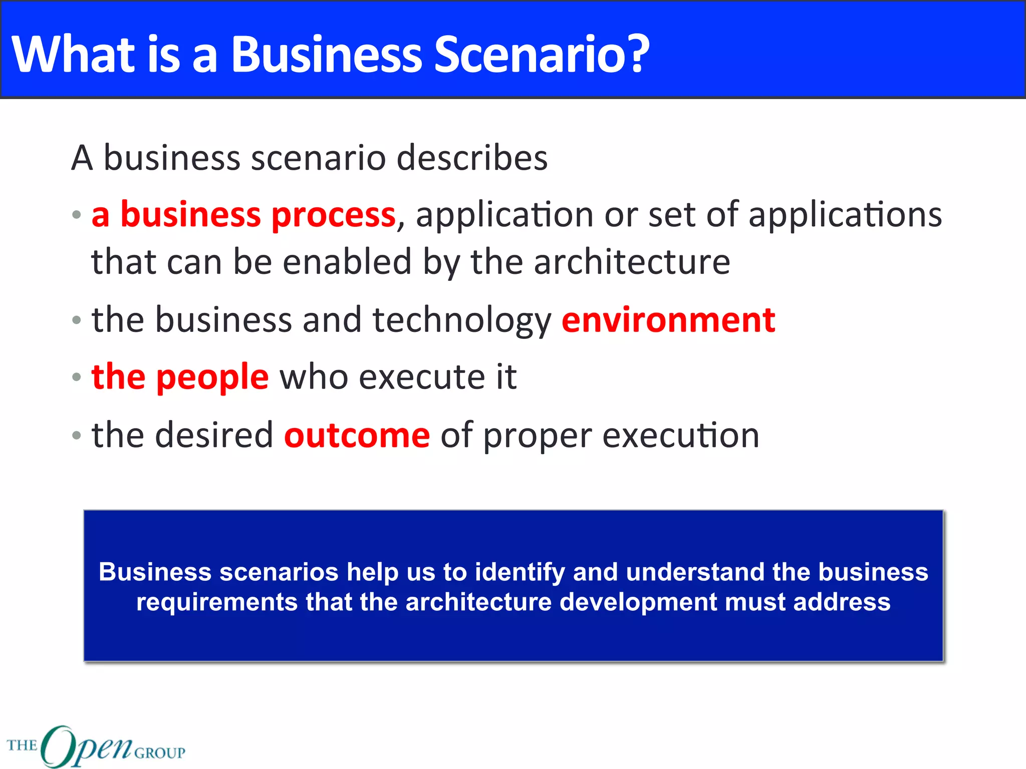 TOGAF Classroom Series - M7 business-scenarios | PDF
