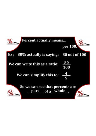 M7 lesson 3 4 percents | PDF