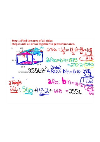 M7 lesson 4 9 surface area and volume of composite solids packet with ...