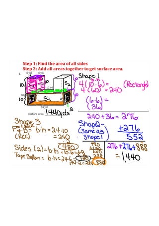 M7 lesson 4 9 surface area and volume of composite solids packet with ...