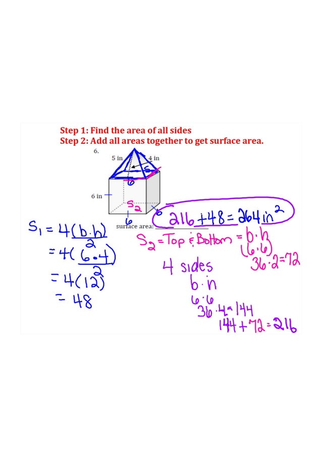 M7 lesson 4 9 surface area and volume of composite solids packet with ...