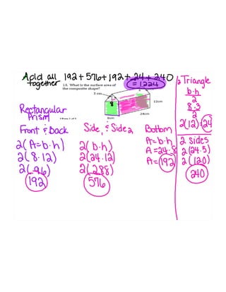 M7 study guide 4 b area volume surface area with answers | PDF