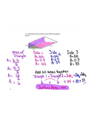 M7 study guide 4 b area volume surface area with answers | PDF