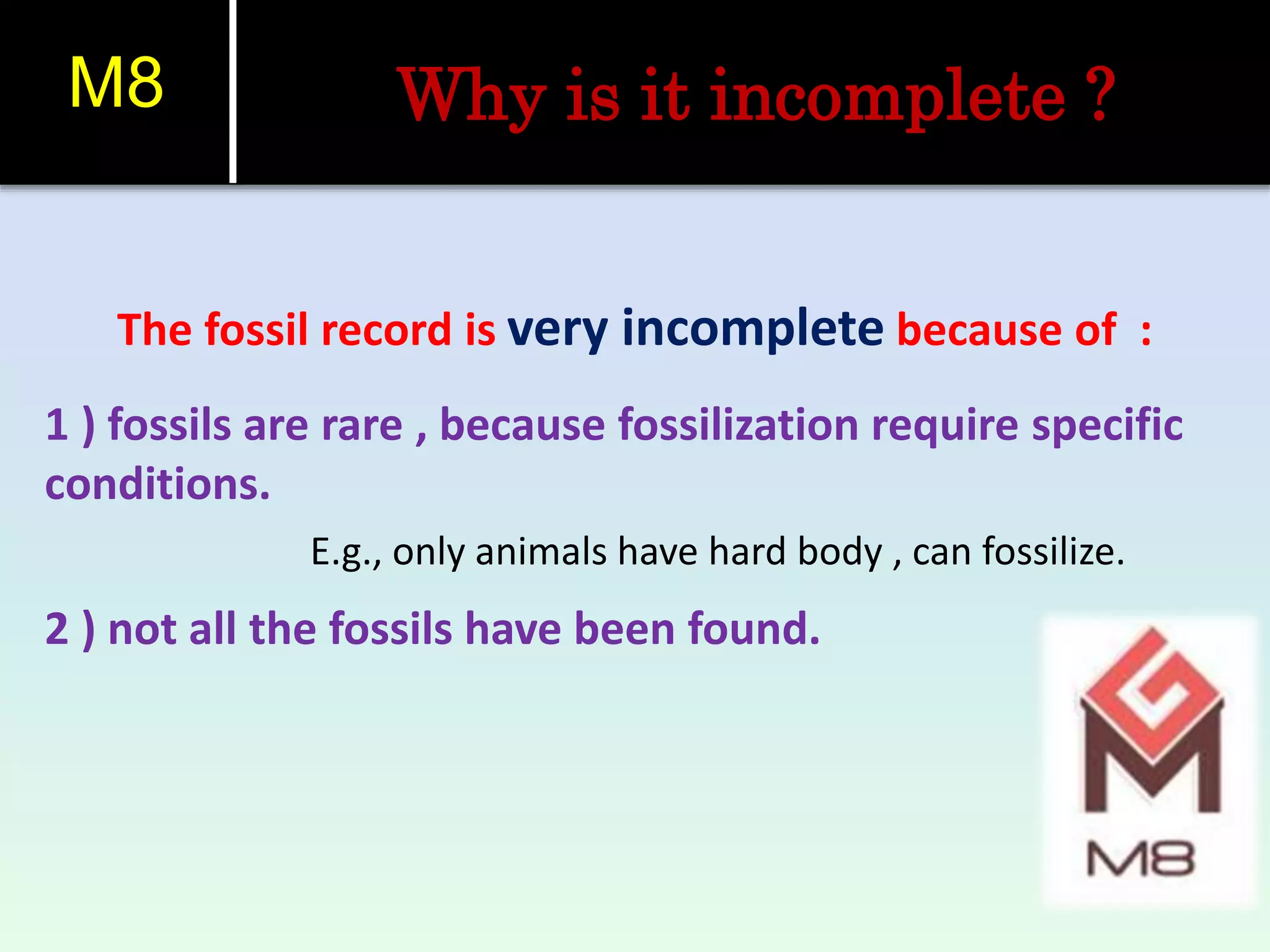 Fossil Record - Paleontology Geo-science | PPTX