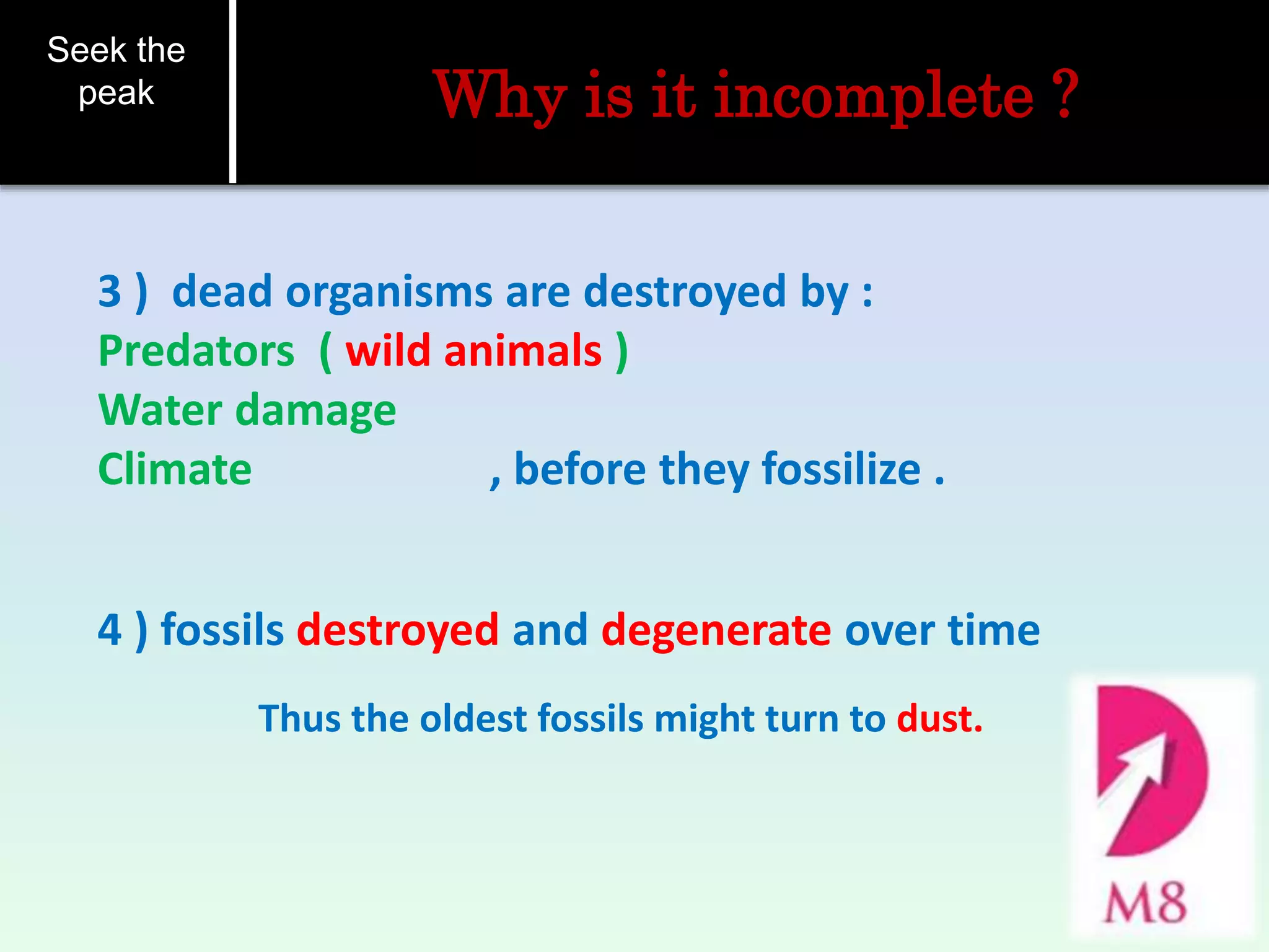 Fossil Record - Paleontology Geo-science | PPTX