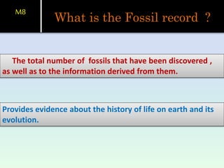 Fossil Record - Paleontology Geo-science | PPTX