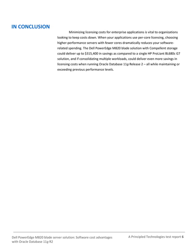 Dell PowerEdge M820 blade storage solution: Software cost advantages ...