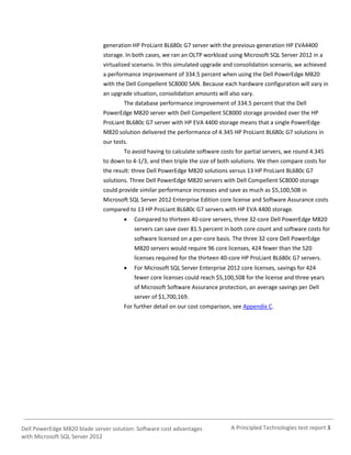 Dell PowerEdge M820 blade storage solution: Software cost advantages ...