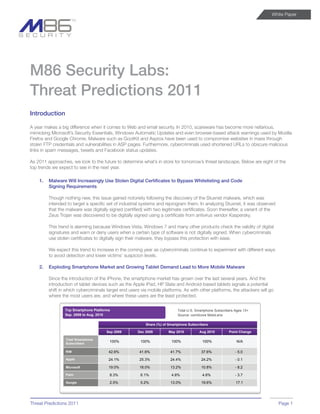 M86 security predictions 2011 | PDF