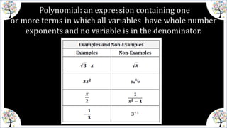 M8 acc lesson 1 1 polynomials | PPT