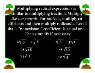 M8 acc lesson 1 3 multiply radical expressions | PPT