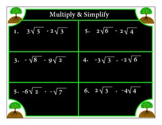 M8 acc lesson 1 3 multiply radical expressions | PPT