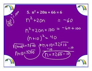 M8 acc lesson 3 3b solve quadratic equations completing the square ss | PPT