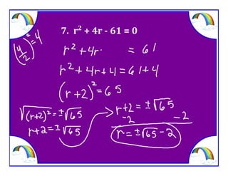 M8 acc lesson 3 3b solve quadratic equations completing the square ss | PDF