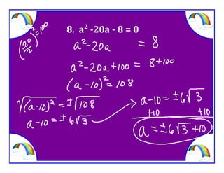M8 acc lesson 3 3b solve quadratic equations completing the square ss | PDF