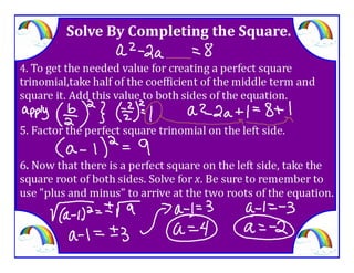 M8 acc lesson 3 3b solve quadratic equations completing the square ss | PDF