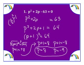 M8 acc lesson 3 3b solve quadratic equations completing the square ss | PPT