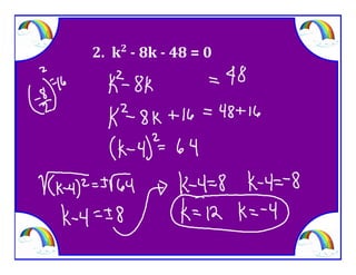 M8 acc lesson 3 3b solve quadratic equations completing the square ss | PDF