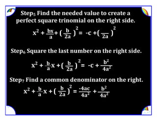 M8 acc lesson 3 9 solve by quadratic formula | PPT