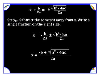 M8 acc lesson 3 9 solve by quadratic formula | PPT
