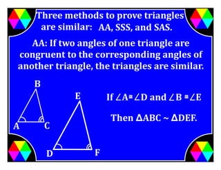 M8 acc lesson 8 6 similar triangles ss | PDF