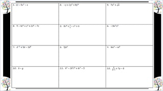 M8 adv lesson 1 1 classify, add & subtract polynomials | PDF