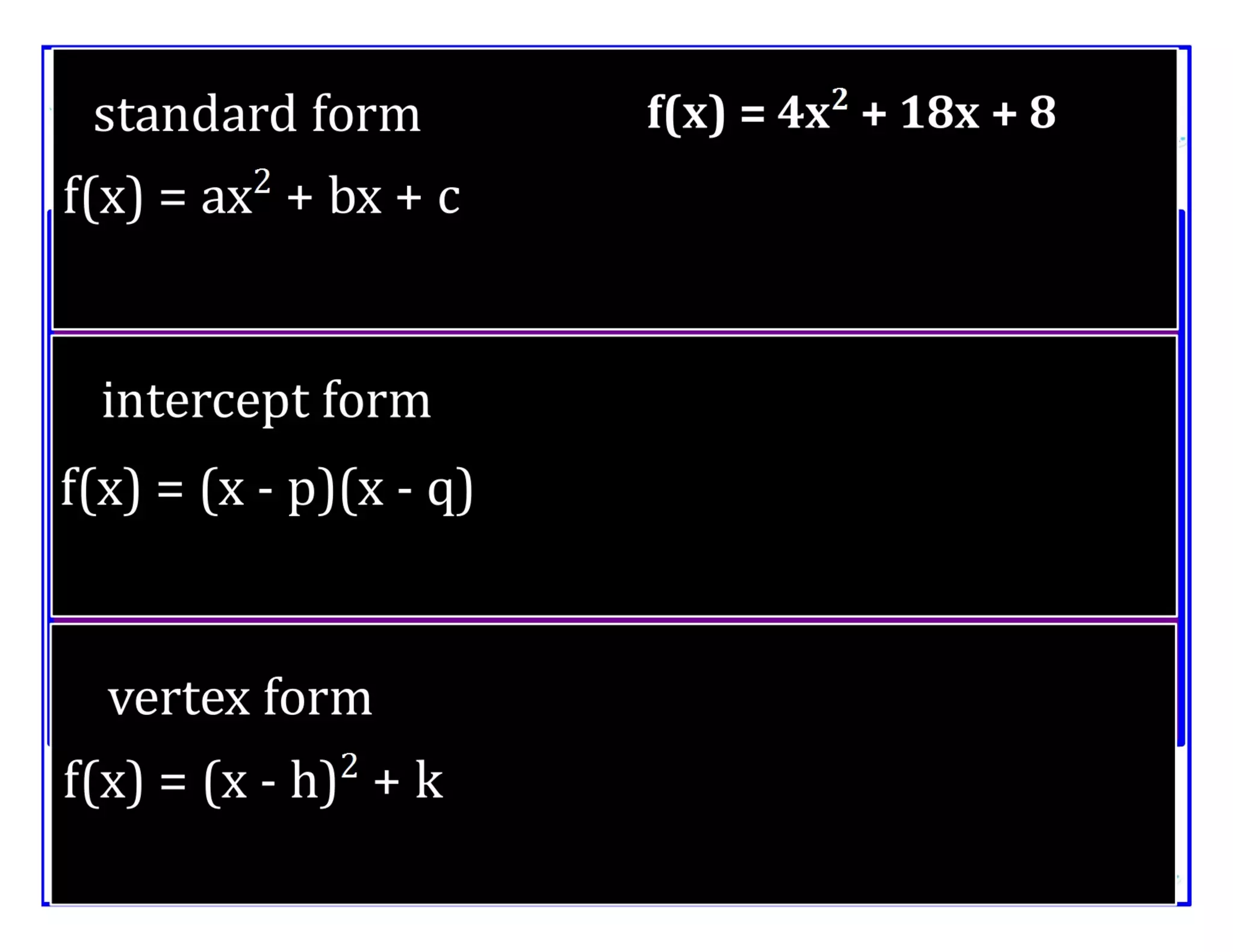 M8 adv lesson 3 11 quadratic forms of equations | PPT | Free Download