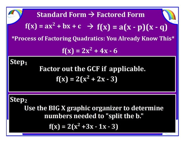 M8 adv lesson 3 11 quadratic forms of equations | PPT | Free Download