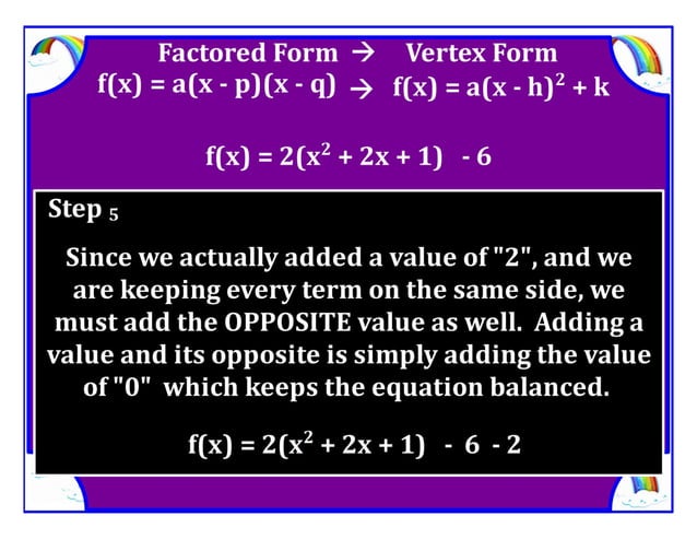 M8 adv lesson 3 11 quadratic forms of equations | PPT