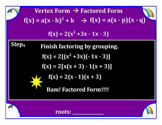 M8 adv lesson 3 11 quadratic forms of equations | PPT