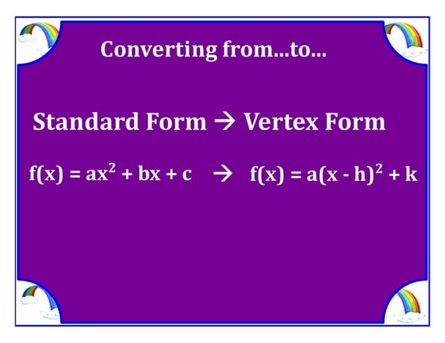 M8 adv lesson 3 11 quadratic forms of equations | PPT | Free Download