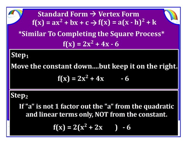 M8 adv lesson 3 11 quadratic forms of equations | PPT | Free Download