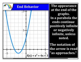 M8 adv lesson 3 6 quadratic functions and critical features | PPT
