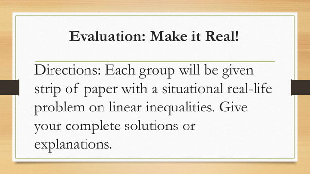 Solving problems involving linear inequalities in two variables | PPTX | Food & Drink