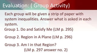 System of Linear inequalities in two variables | PPTX
