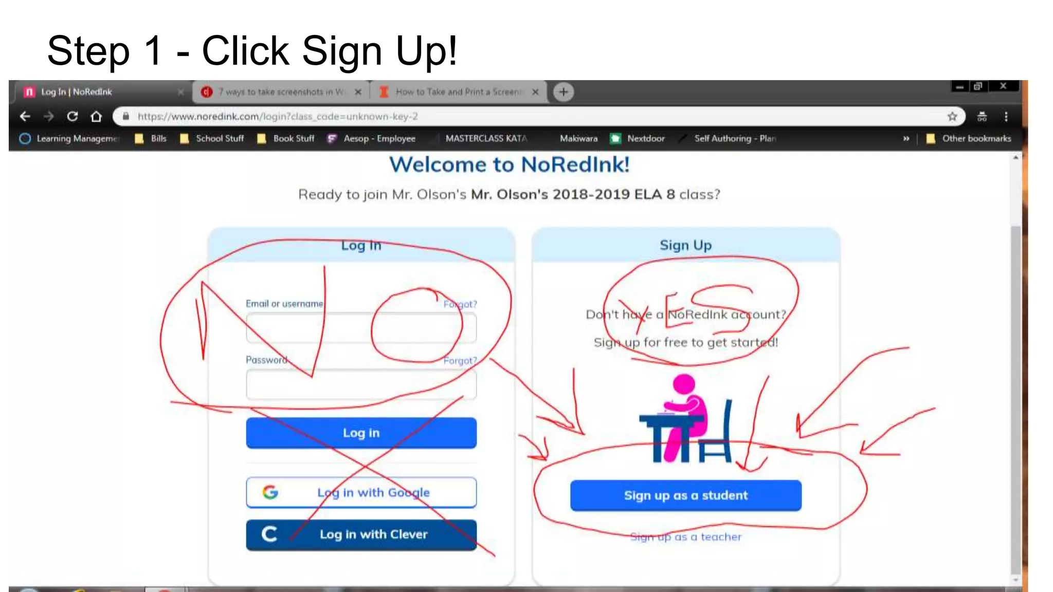 NoRedInk Sign Up Instructions | PPT