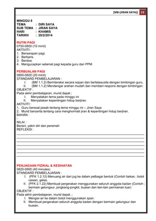 RPH PRASEKOLAH TEMA JIRAN SAYA | DOCX