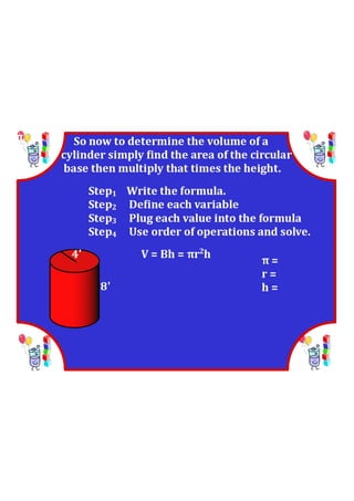 M8 lesson 2 13 volume of cylinder pdf | PDF