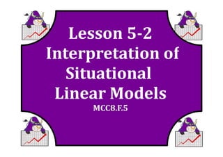 M8 lesson 5 2 interpretation of situational linear models | PPT
