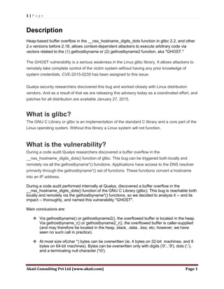 Ghost Vulnerability CVE-2015-0235 | PDF