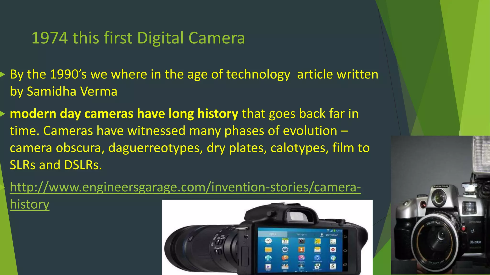 M8 technology timeline | PPTX | Cameras and Camcorders | Consumer Electronics
