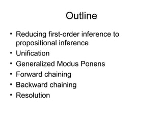 Inference in first-order logic Reducing first-order | PPT